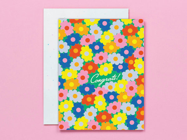 Pop Congrats • Pop Art Floral Pattern Congrats Card – My Darlin'