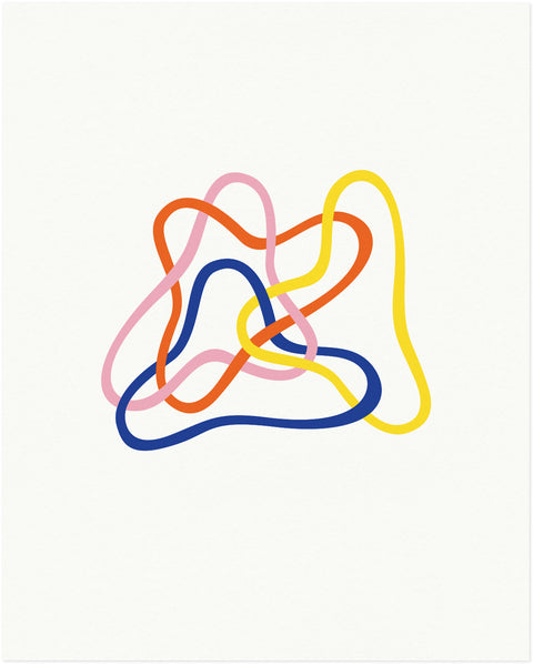Tangled Interlocking Squiggle Shapes Giclée Art Print – My Darlin'